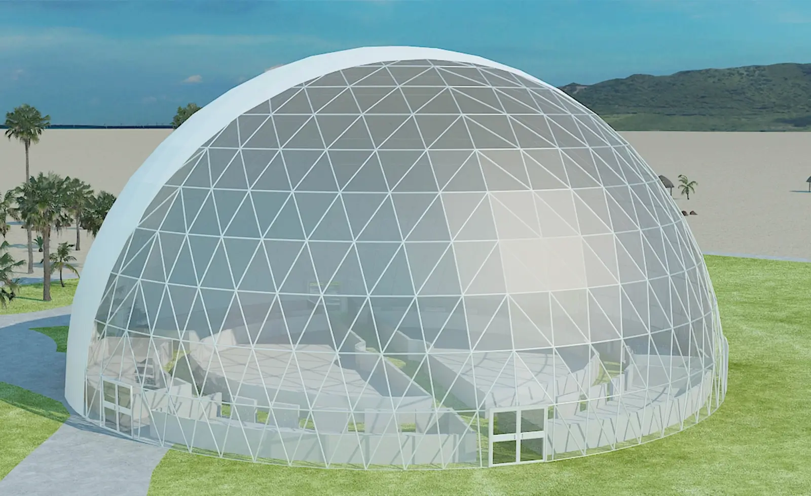 Large Geodesic Dome Tent For Outdoor Exhibition